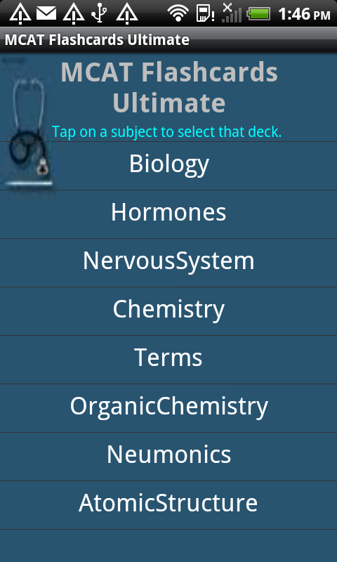 Aplicación MCAT Flashcards Ultimate en Amazon Appstore