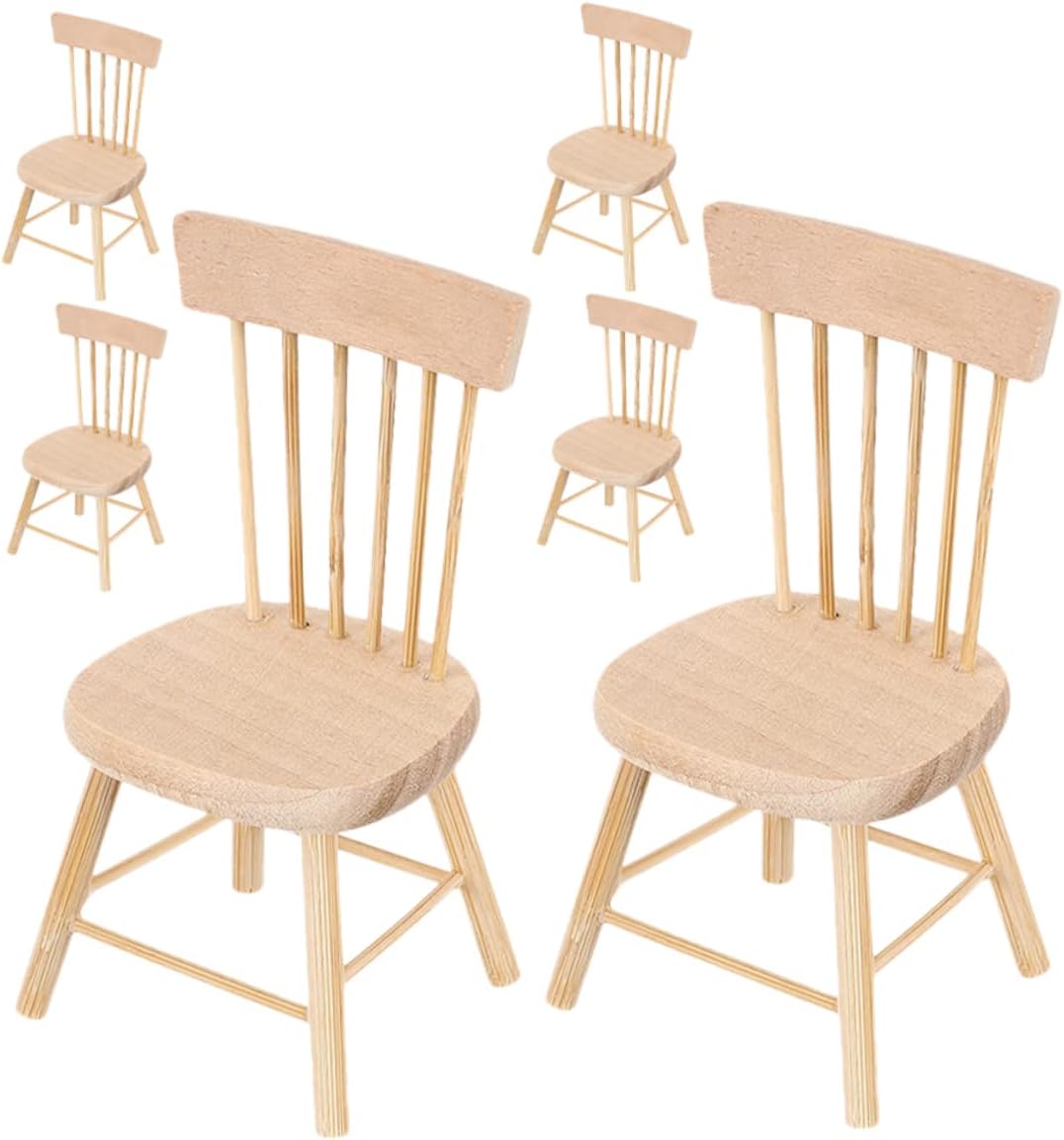 Amazon.com: Parliky 6pcs Dollhouse Chair Miniature Dollhouse Mini ...