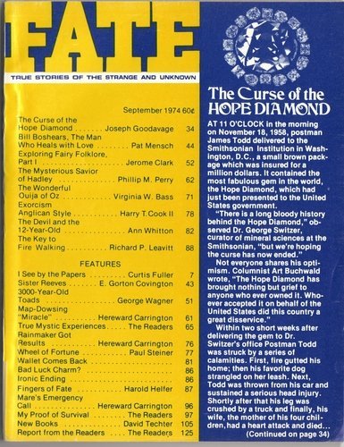 Fate Magazine : Volume 27 Number 9 - September, 1974 (Issue #294): Fate ...