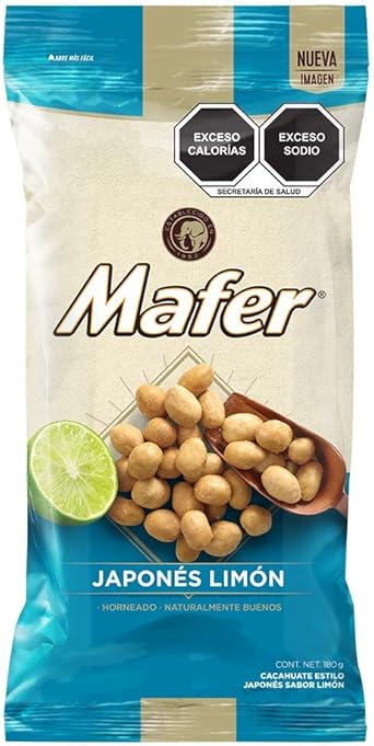 Cacahuates Mafer Japonés Limón 170g, 180 grams, 1 unidad, 1 : Amazon ...