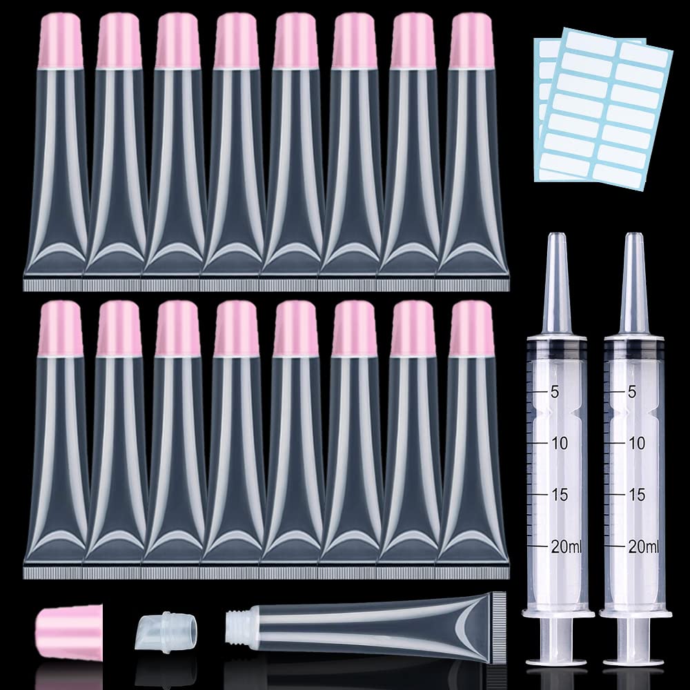 Amazon.com: AMORIX 50PCS Lip Gloss Tubes 20ml Pink Cap Lip Gloss ...