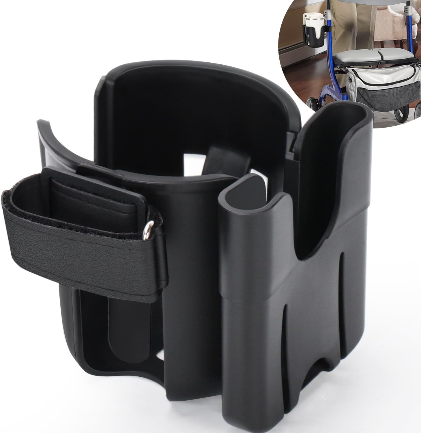 Amazon.com: JOYTUTUS Wheelchair Cup Holder, 2-in-1 Walker Cup Holder ...