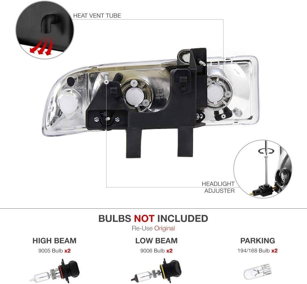 Matte Black Headlight Assembly for 1998-2004 Chevy Philippines | Ubuy