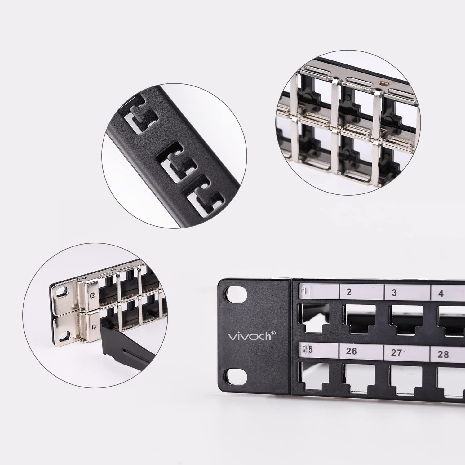 Buy 2U 48 Ports Blank Patch Panel Unload Modular Patch Panel Blank ...