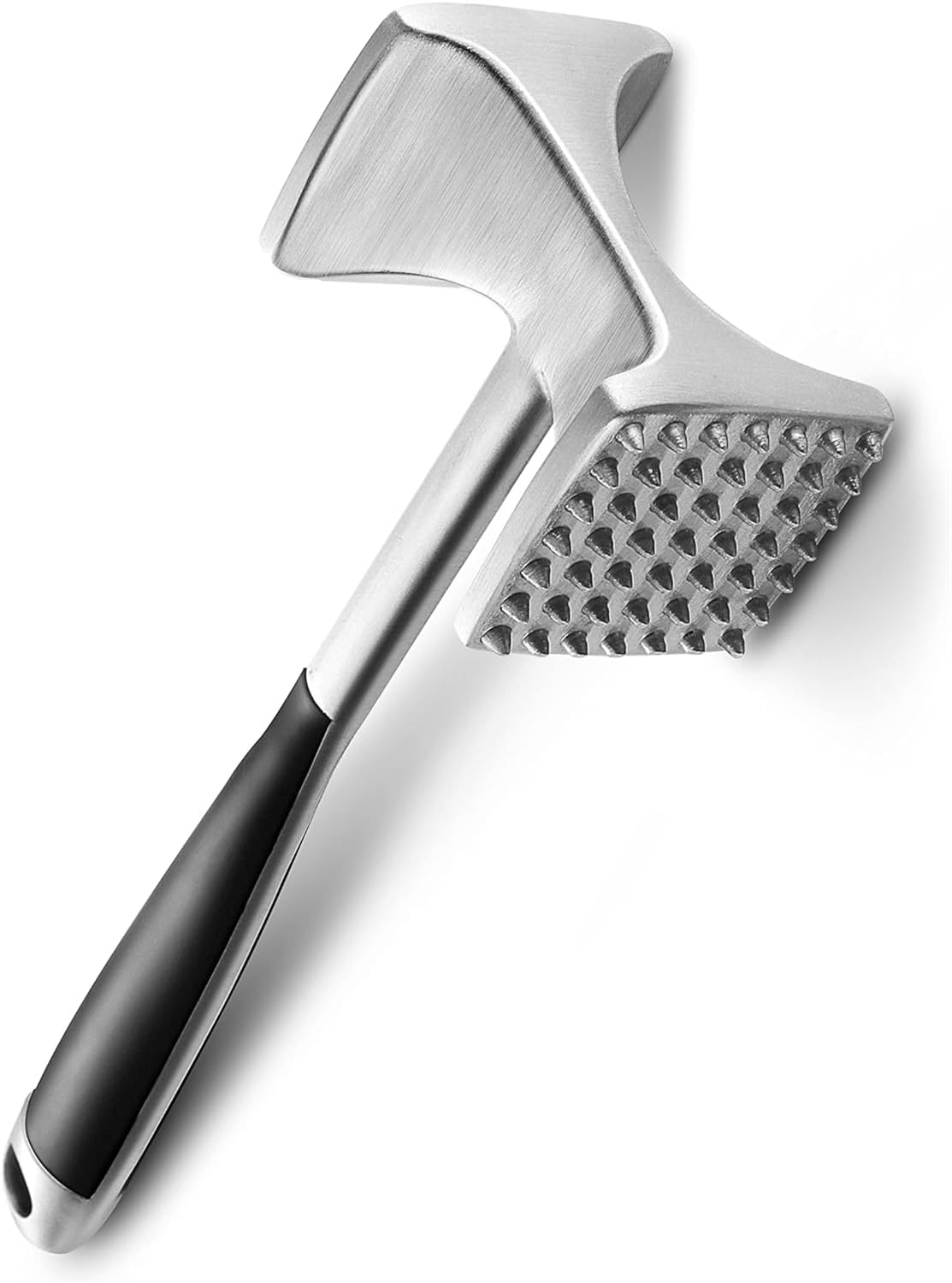 Meat Tenderizer Stainless Steel - Oversized Kitchen Mallet, Soft Grip ...