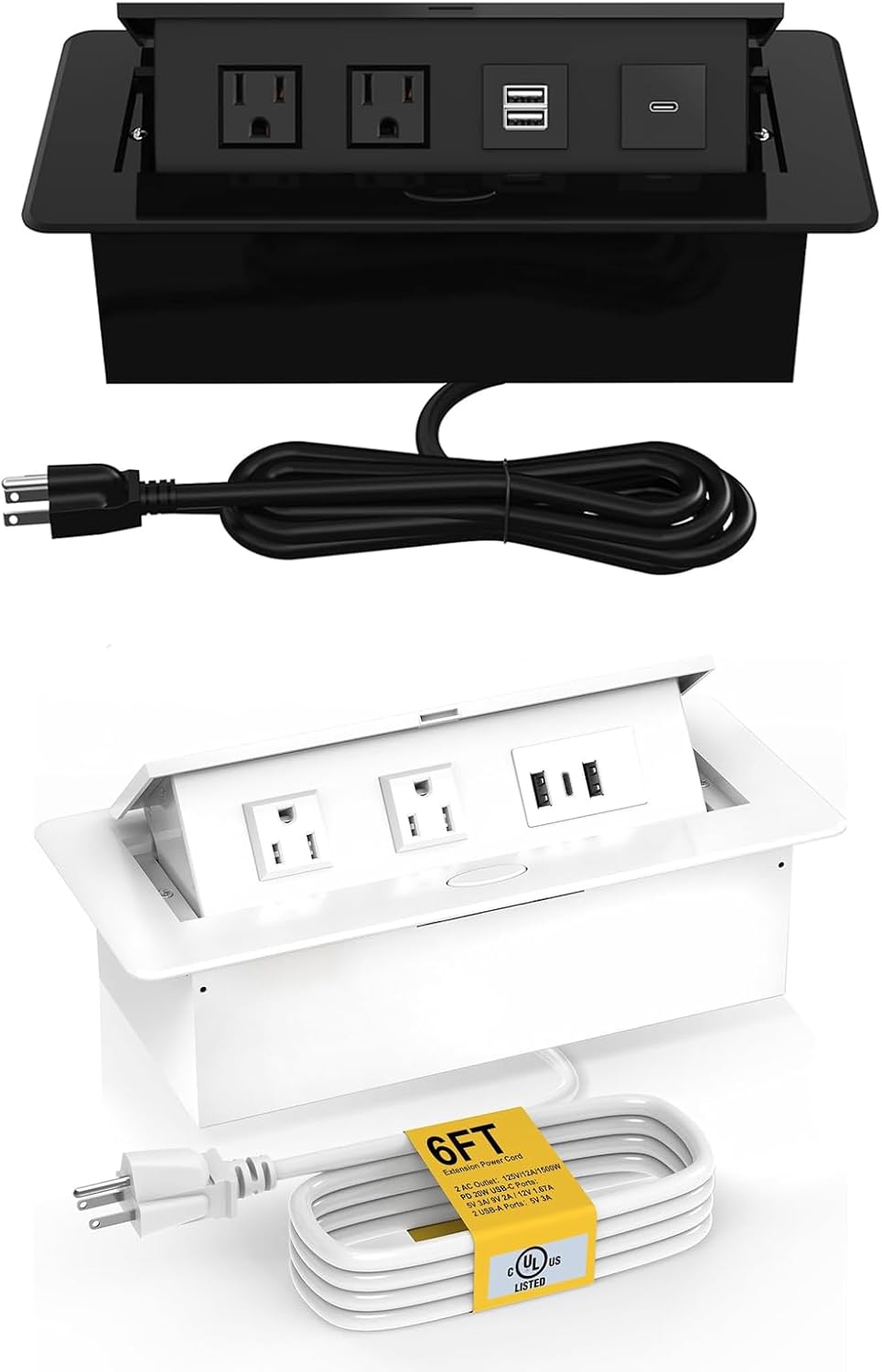 Amazon.com: UL Listed Recessed Power Strip, Pop Up Power Cover Box ...