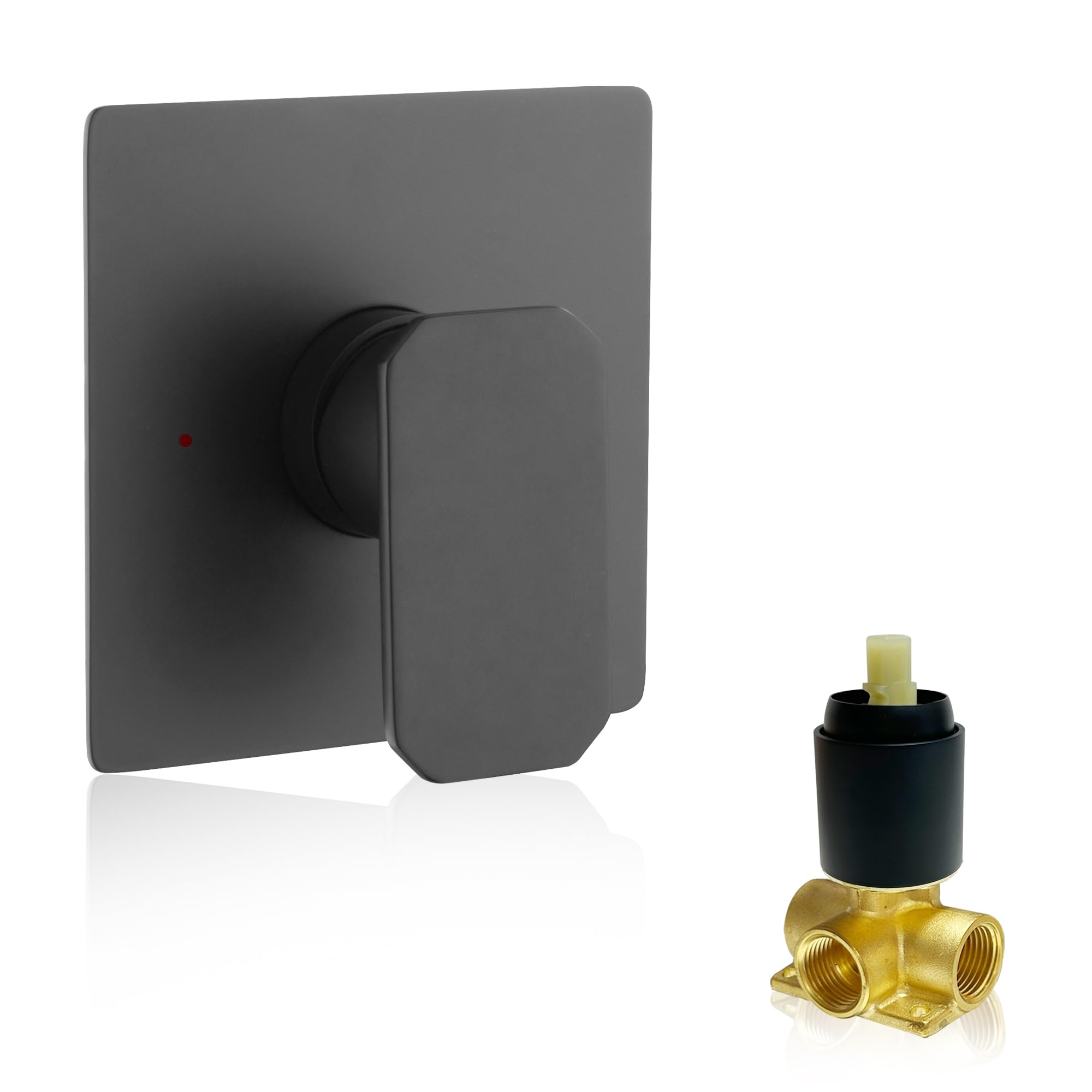 SUBEIXI Matte Black Shower Valve Square Shower Mixer Valve Kit Single ...