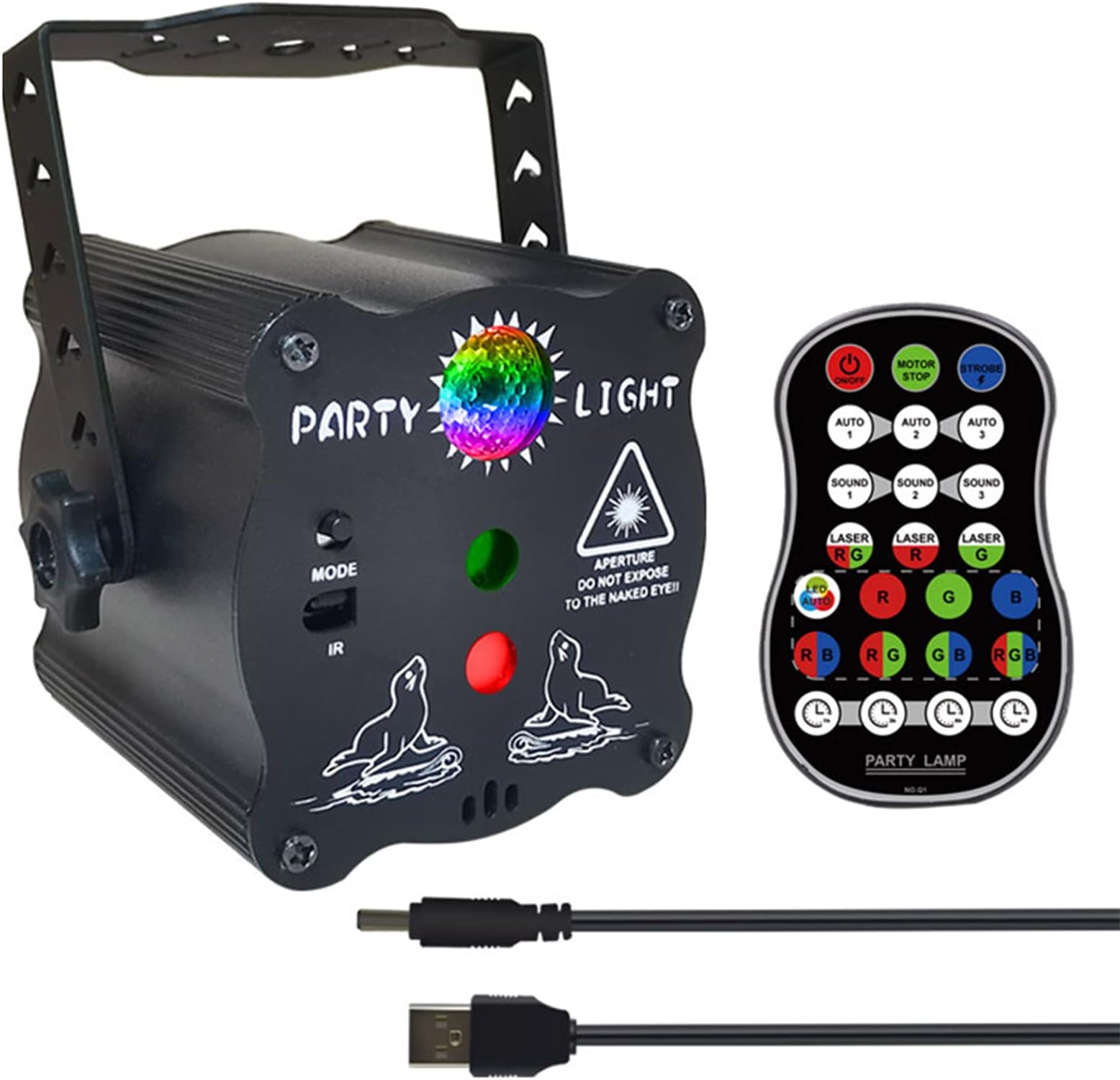 Disco Lights Stage Lights, LED Sound Activated Laser Light RGB Flash ...