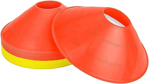 Amazon.com : Training Sport Cone 10 Pack - Soccer Cones Disc Cone ...