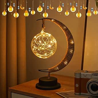 Amuer Ramadan Decorations Lights,Ramadan Table Moon Lamp,Eid Mubarak ...