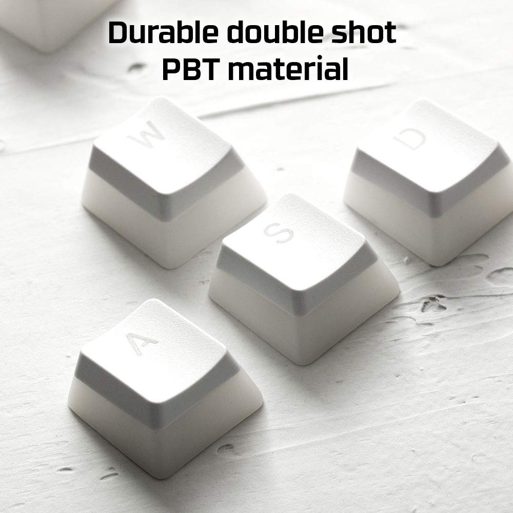 HyperX Double Shot PBT Keycaps - 104 Mechanical Keycap Set - White ...