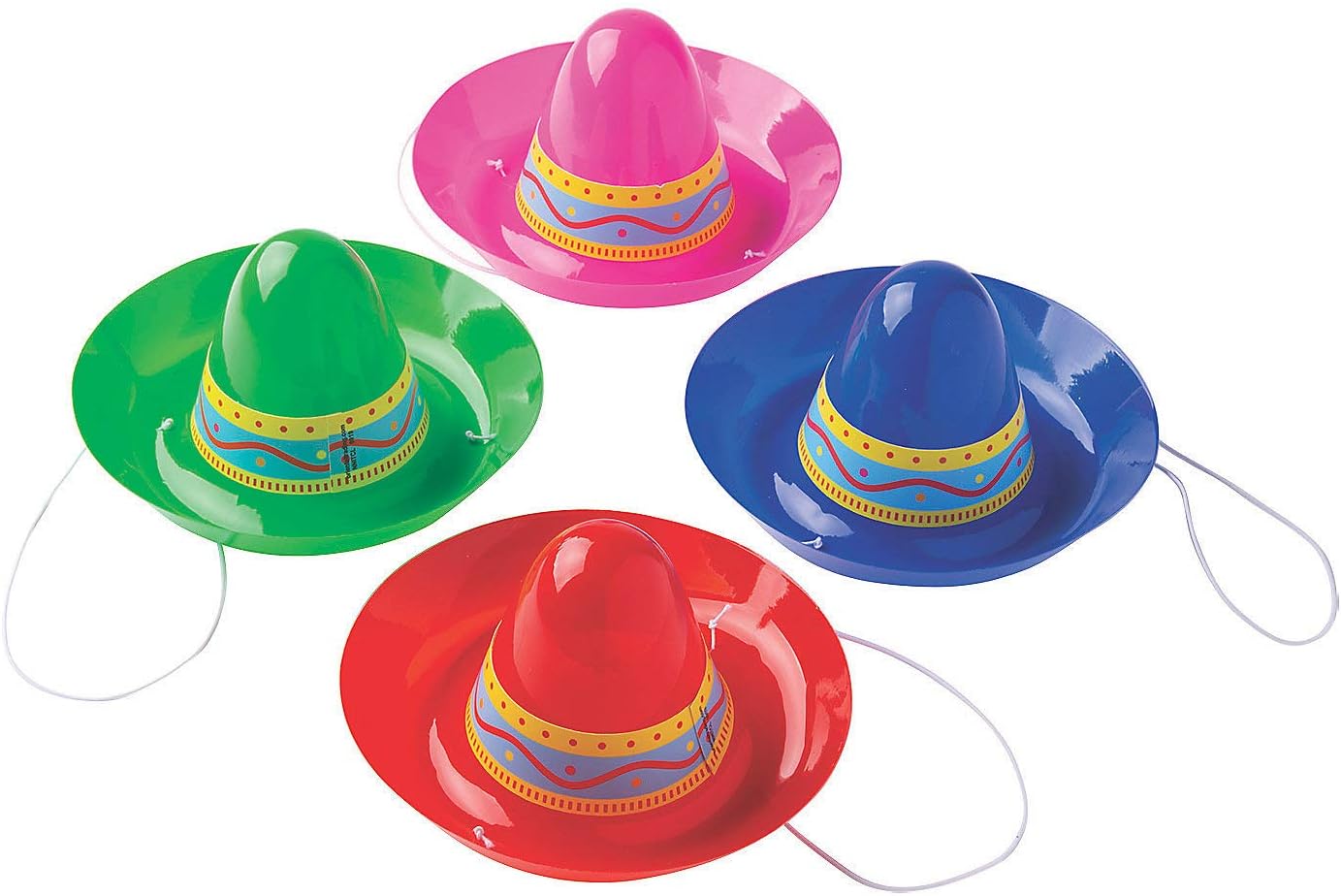 Amazon.com: Fun Express FIESTA PLASTIC MINI SOMBRERO AST - Apparel ...
