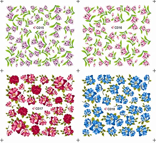Amazon.com: KADS Flowers Nail Wraps Art Nail Stickers Water Transfer ...