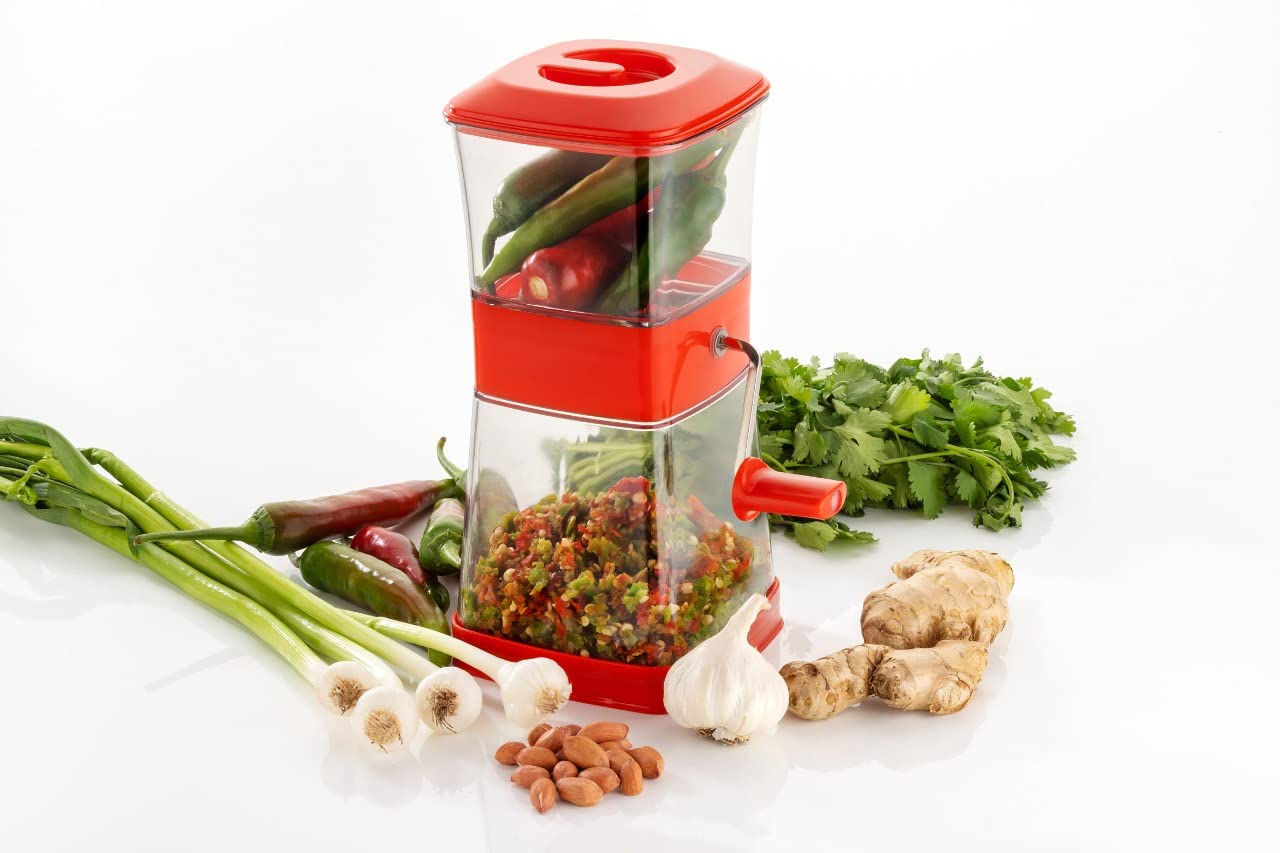 Manual Onion and Chilly Cutter with 5 Stainless Steel Blades for ...