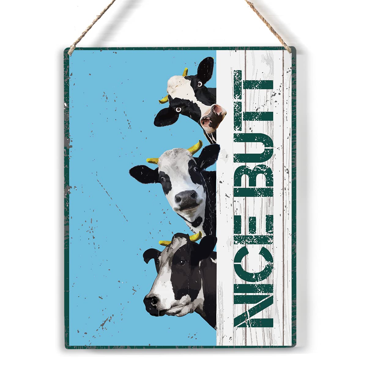 Bathroom Quote Wood Sign Cows Wooden Signs Rustic Hanging Plaque Home ...