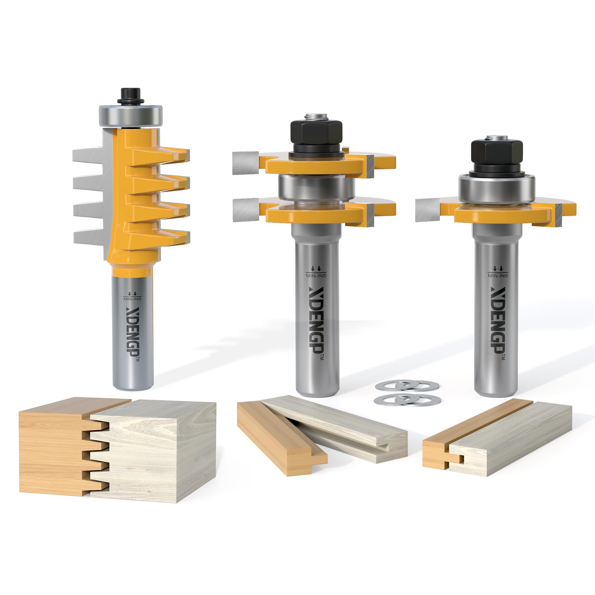 XDENGP 1/2" Shank Professional Finger Joint Router Bit & Tongue and ...