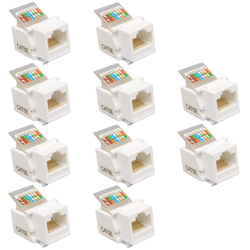 10PCS CAT5e Keystone Jack, RJ45 Ethernet Network Connector Information ...
