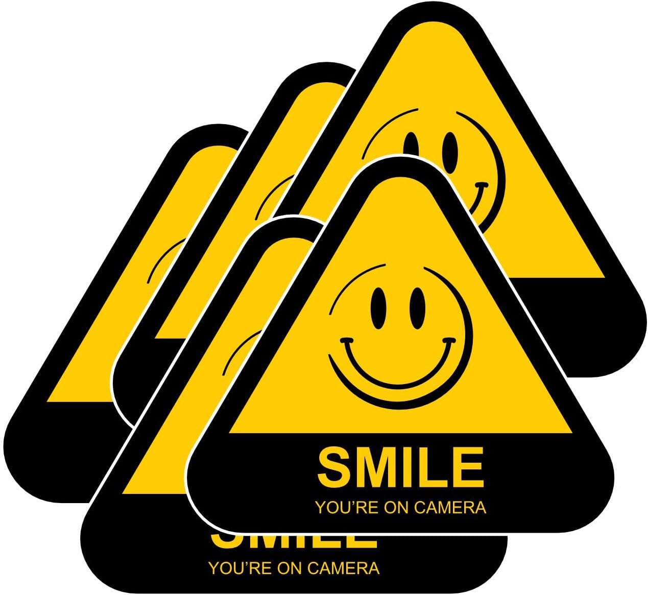 Security Warning Sign Sticker, Smile You're on Camera, Self-Adhesive ...