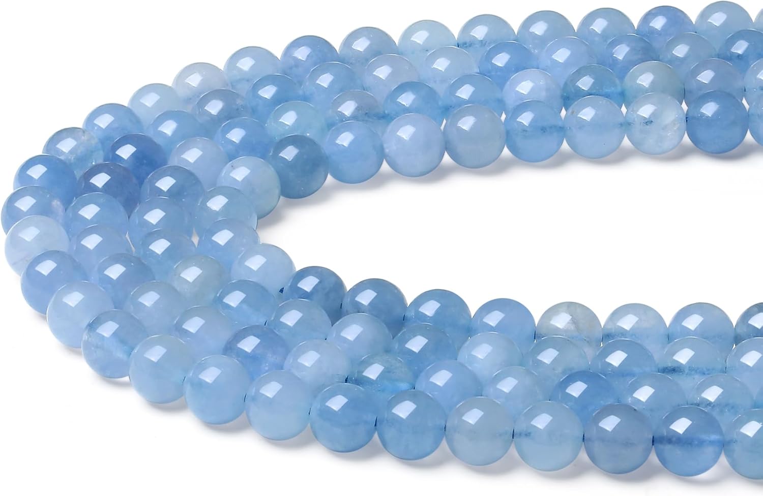 Amazon.com: NUKAYAI Natural Stone Beads 100pcs 8mm Aquamarine Round ...