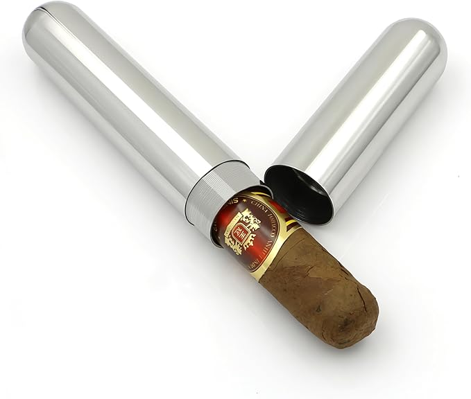 Amazon.com: CNFLASK Stainless Steel Single Cigar Tube Cigar Case Pocket ...