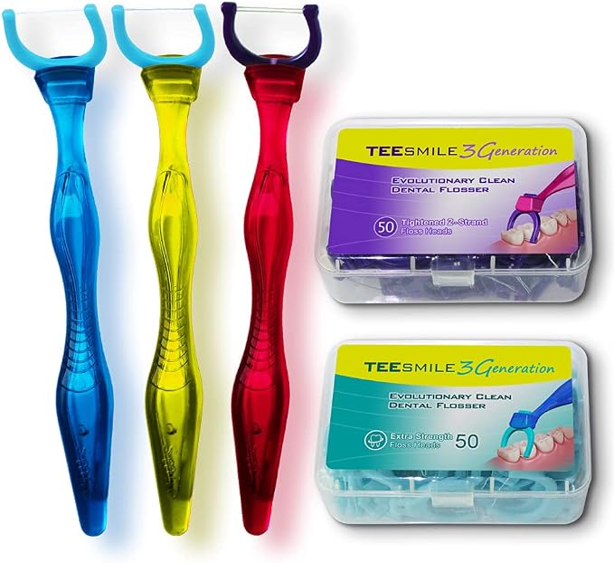 Porte-fil dentaire propre évolutif TEEsmile , 50 têtes de rechange ...