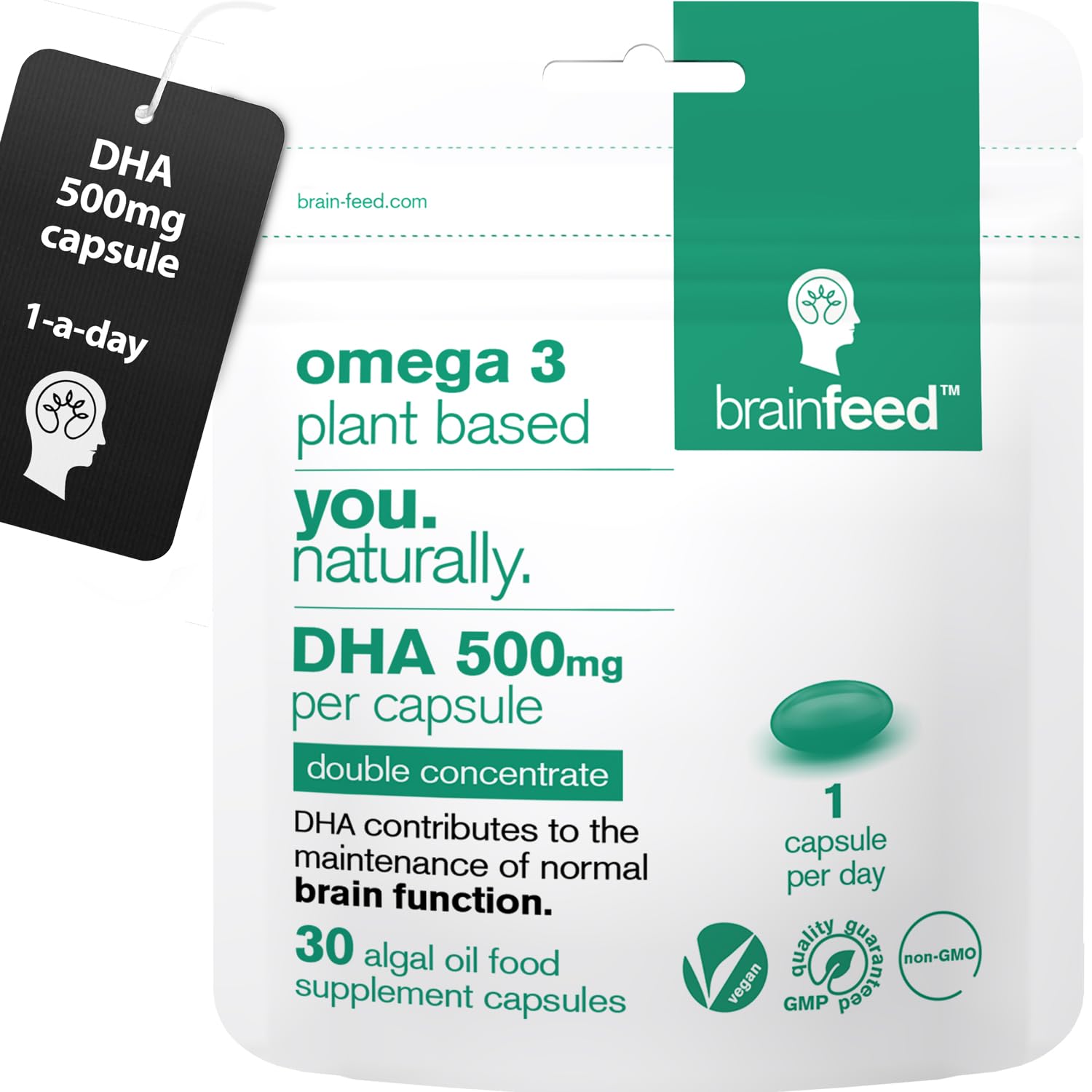 Amazon.com: DHA Supplements (30) | Double Concentrate Omega 3 DHA 500mg ...