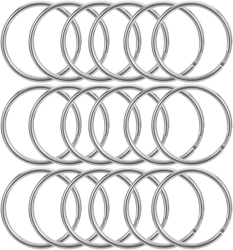 VEIWO 100 PCS Round Key Rings, Sturdy Nickel Plated Metal O Rings Split ...