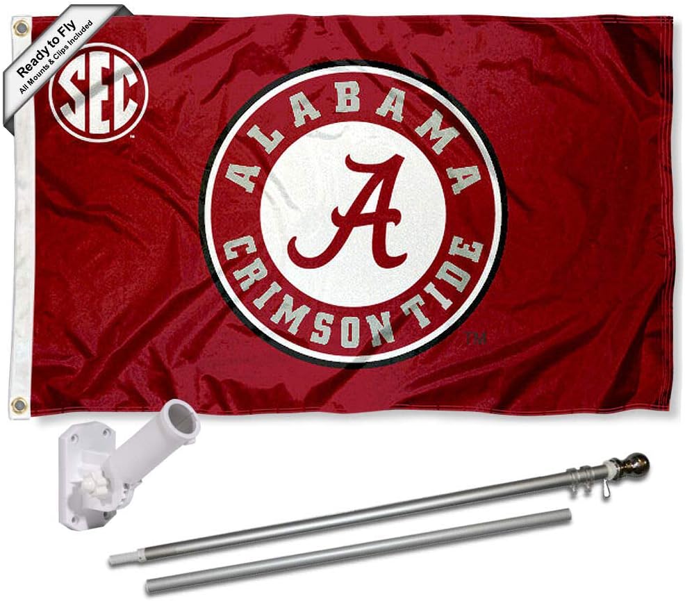 Amazon.com : Alabama Crimson Tide SEC Flag with Pole and Bracket Kit ...