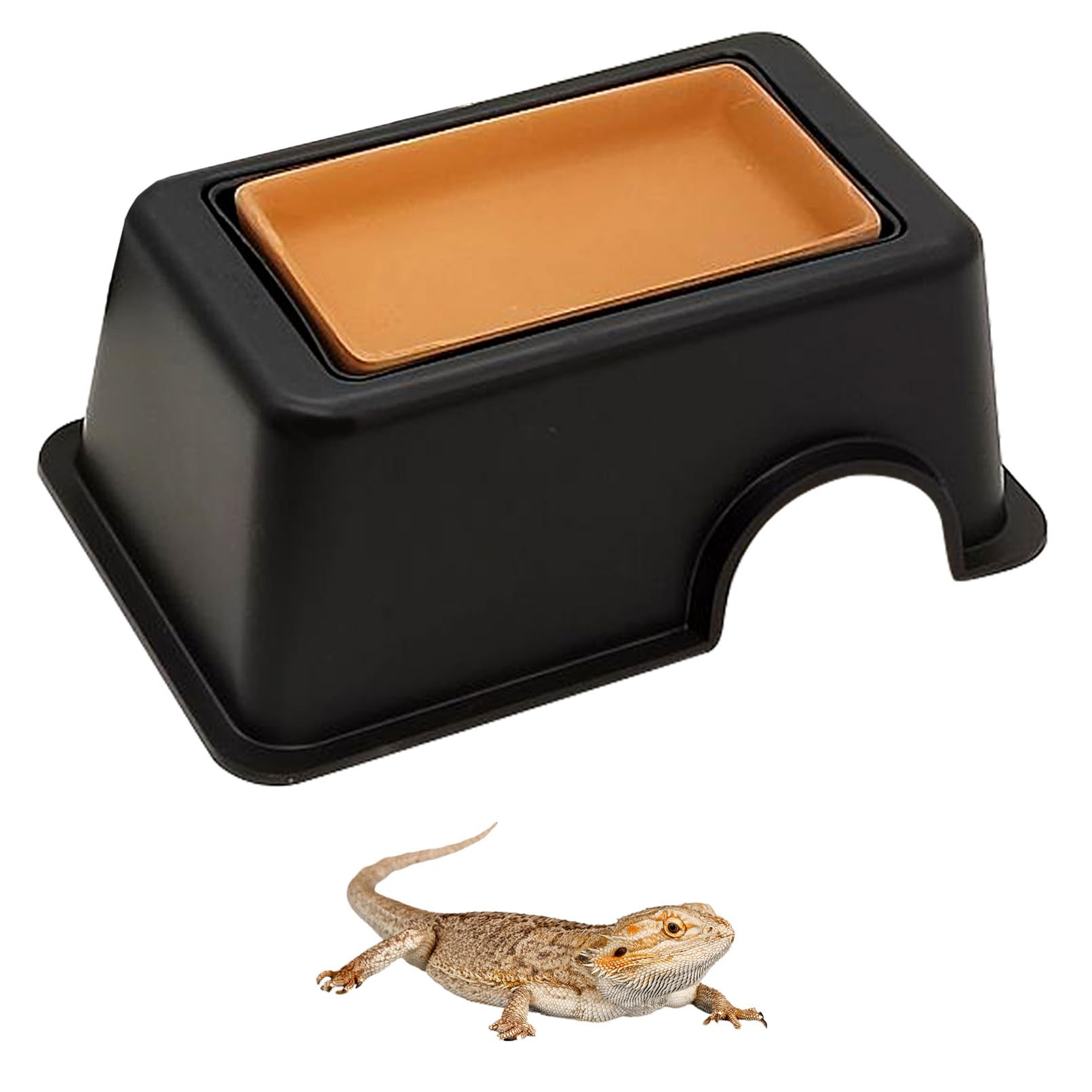 Gecko Hideout Hypeety Reptile Hide Box - Textured Plastic Hideaway For ...