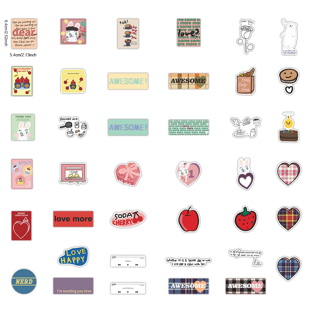 Snapklik.com : 80pcs Laptop Stickers, Cartoon Cute Heart Stickers Vinyl ...