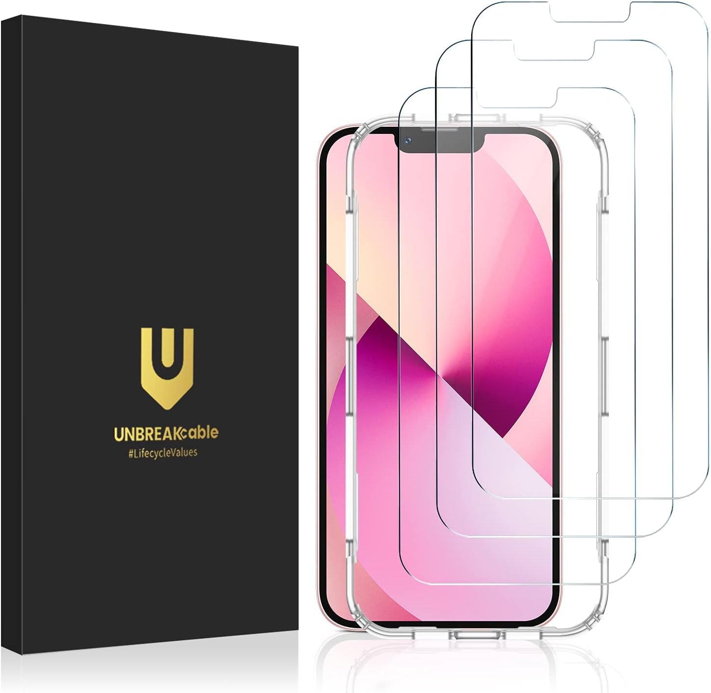 UNBREAKcable Screen Protector for iPhone 14 and iPhone 13 [3 Pack] - 9H ...