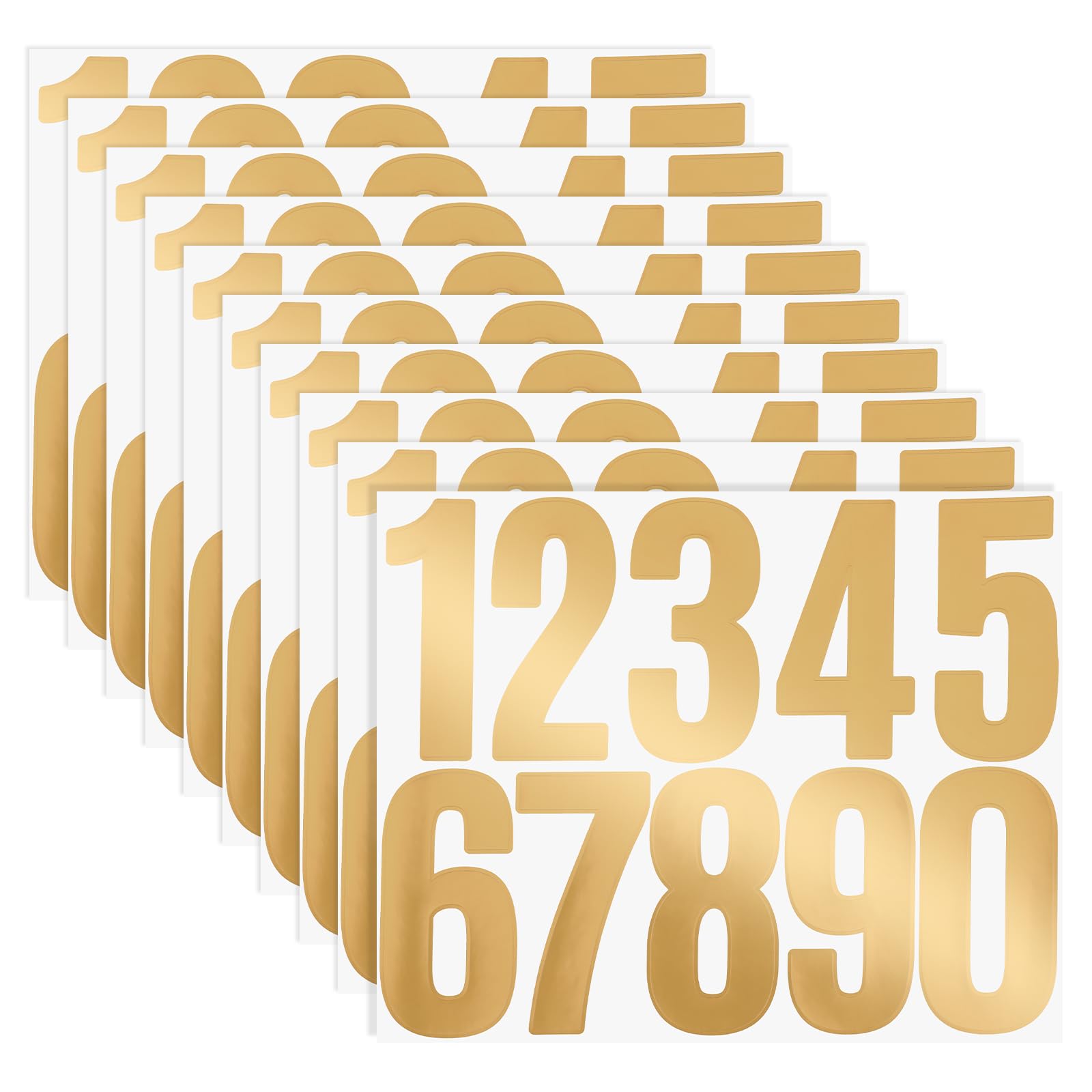Amazon.com: ZEYIYER Gold Numbers, 10 Sheets Gold Number Stickers 3 inch ...