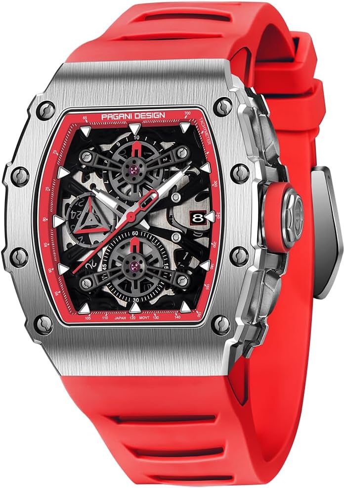 Pagani Design YS011 Men's Tonneau Quartz Watches Japan YM92 Movement ...