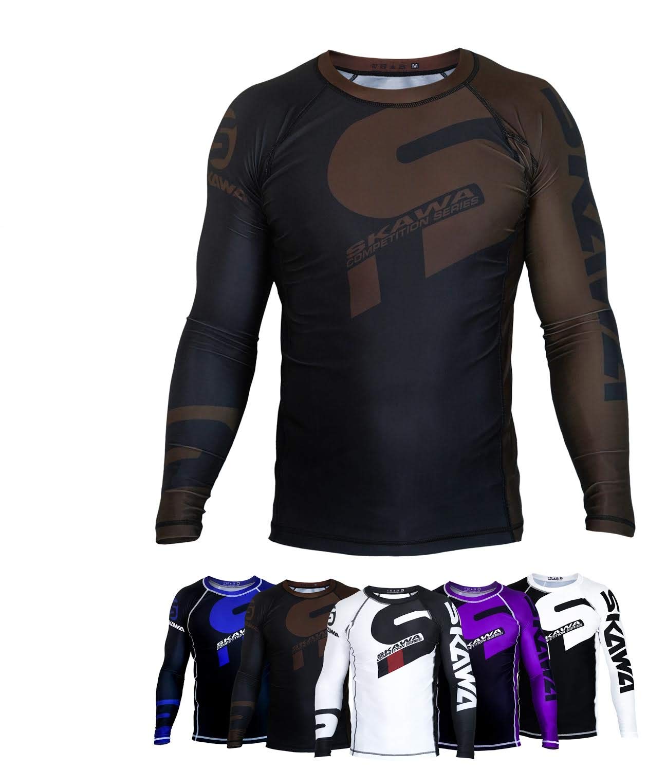 Buy SKAWA BJJ Ranked Guard MMA Compression Shirt No Gi Grappling IBJJF ...