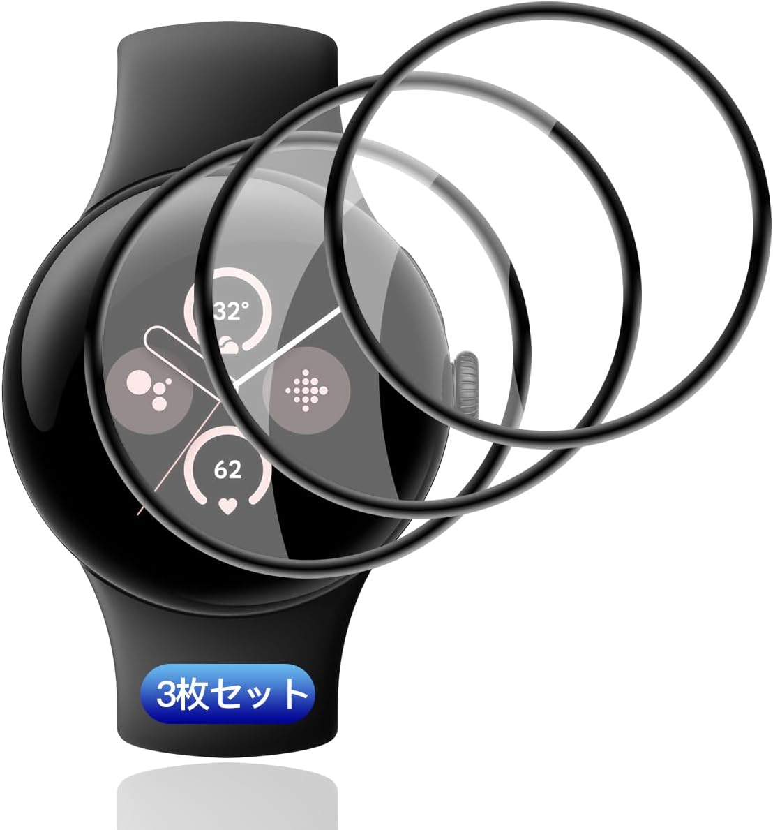 Amazon.co.jp: 【3枚セット】 対応 Google Pixel Watch 3 45mm フィルム ガラスフィルム 3枚 PET複合材 炭素繊維 高透過率 対応 Pixel ...