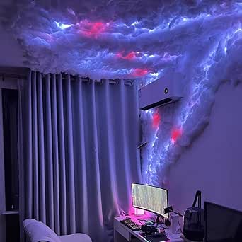 5M RGB Thunder Cloud Lamp, 3D Cotton Cloud LED Light, Fluffy Ceiling ...
