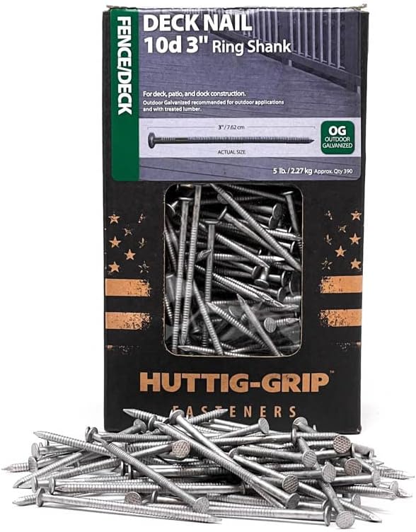 Amazon.com: Huttig-Grip Fence Deck Nails 3 inches 10d for Wood Fencing ...
