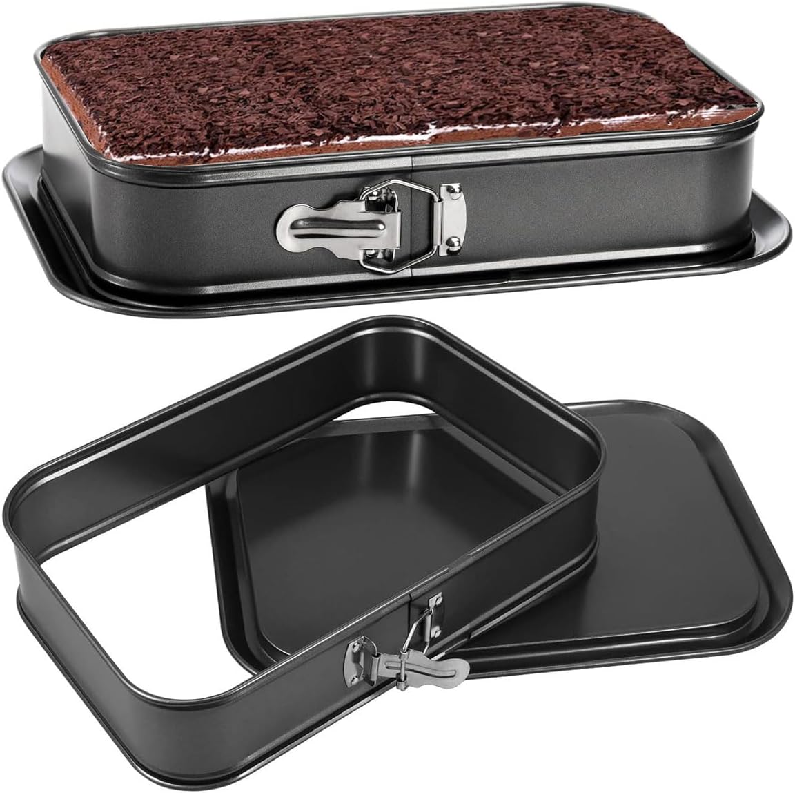 LANYOTA Cake Tin, 35x24cm Spring Form Pan Rectangular Cake Baking Trays ...