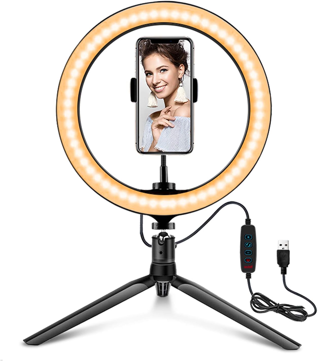 Ringlicht mit Stativ, 10'' LED Selfie Ringleuchte mit Fernbedienung ...
