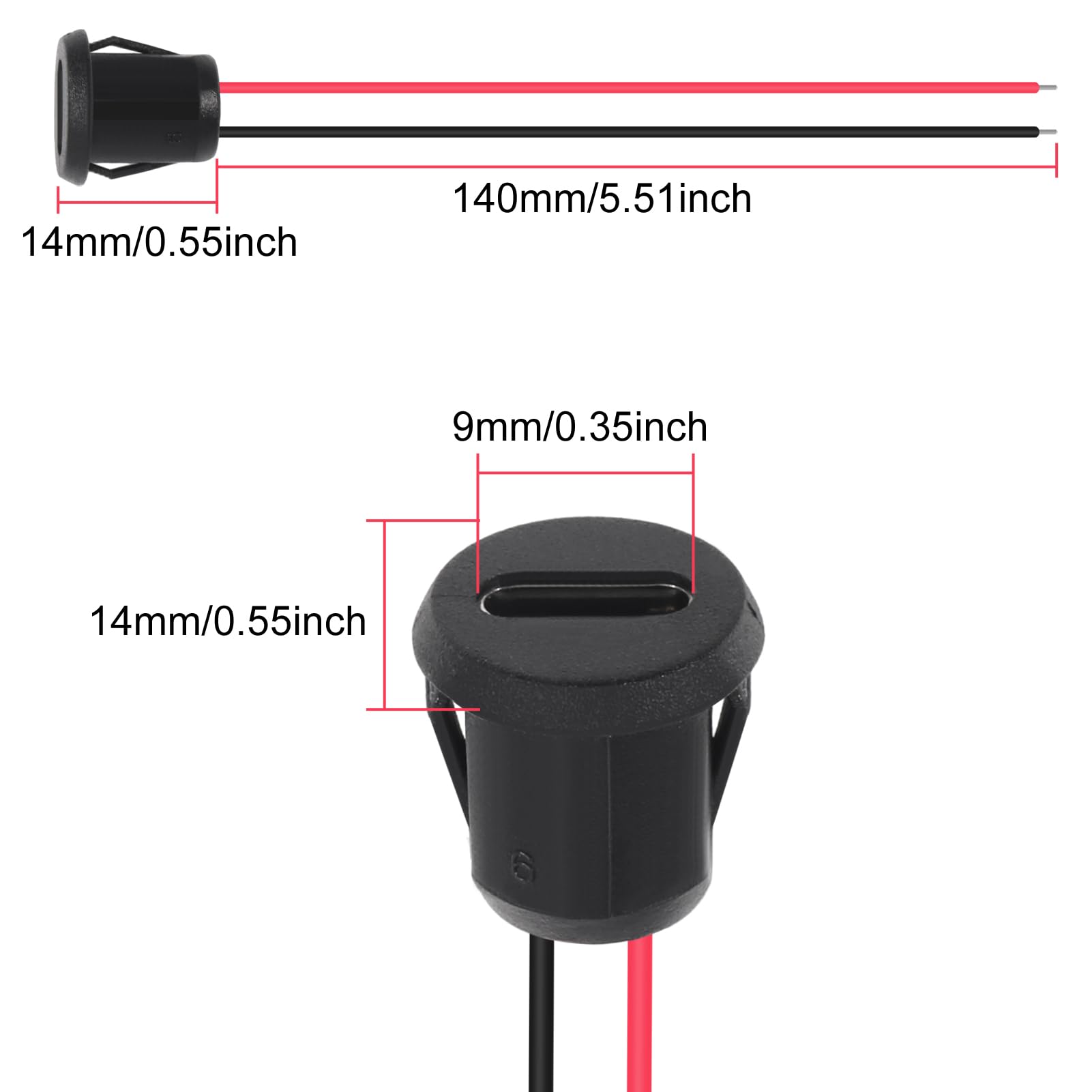 Snapklik.com : Diitao 15PCS Type-C Female Chassis 2 Pin USB Connector ...