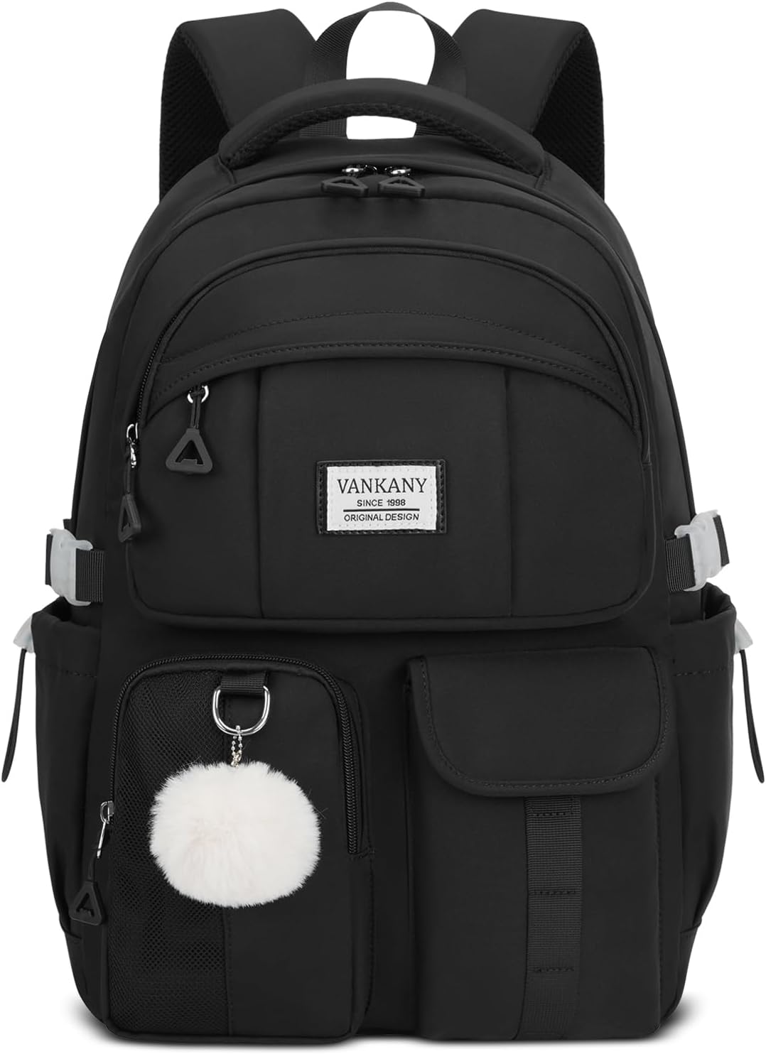 Amazon.com: VANKANY Teen Girls Backpack Black, College Student Book Bag ...