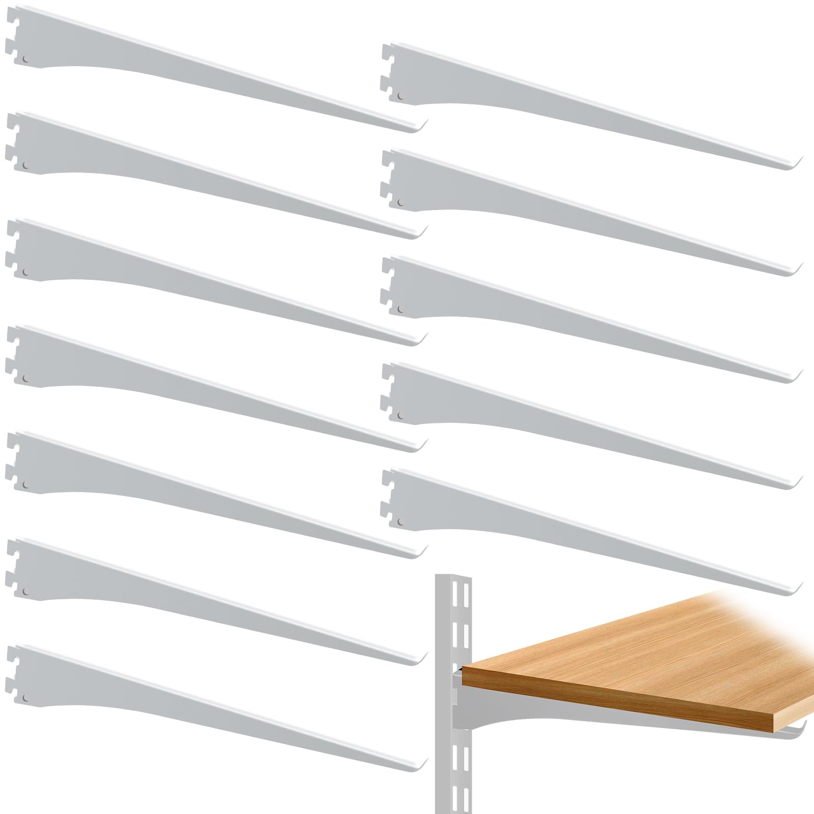 Amazon.com: 12 Pack Shelf Brackets Adjustable Wire Shelf End Bracket ...
