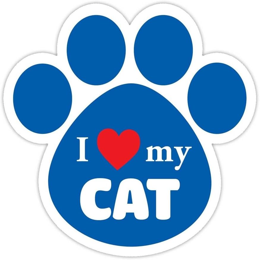 Amazon.com: (5 Stickers Combo Deal) I Love My Cat Bumper Sticker Vinyl ...