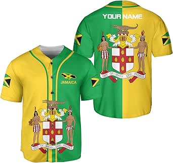 Amazon.com: MAPrints Personalized Name Jamaica Baseball Jersey Shirt ...
