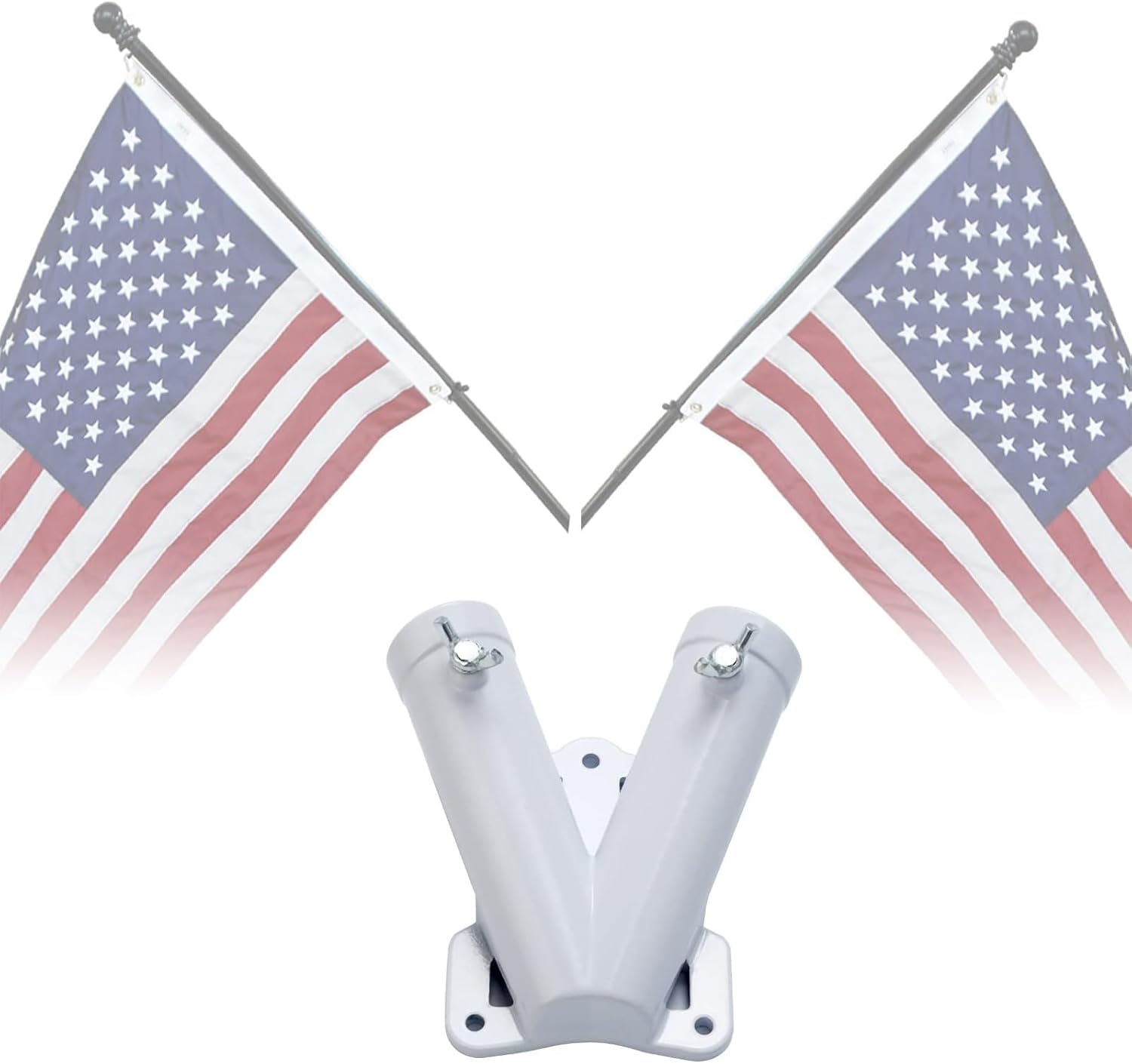 Amazon.com: Double Flag Pole Bracket Holder, Wall Mount Flagpole Mount ...