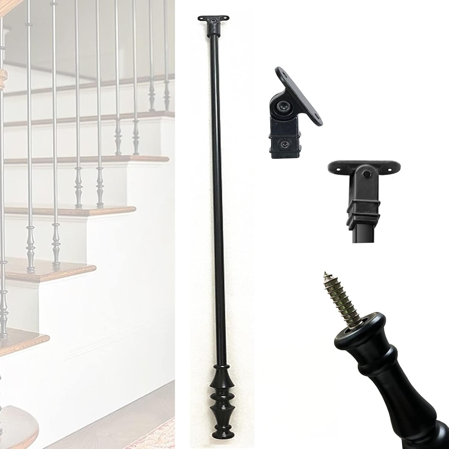 Amazon.com: 26 32 34 36 Inch Iron Balusters Kits Round 1/2 Inch, for ...