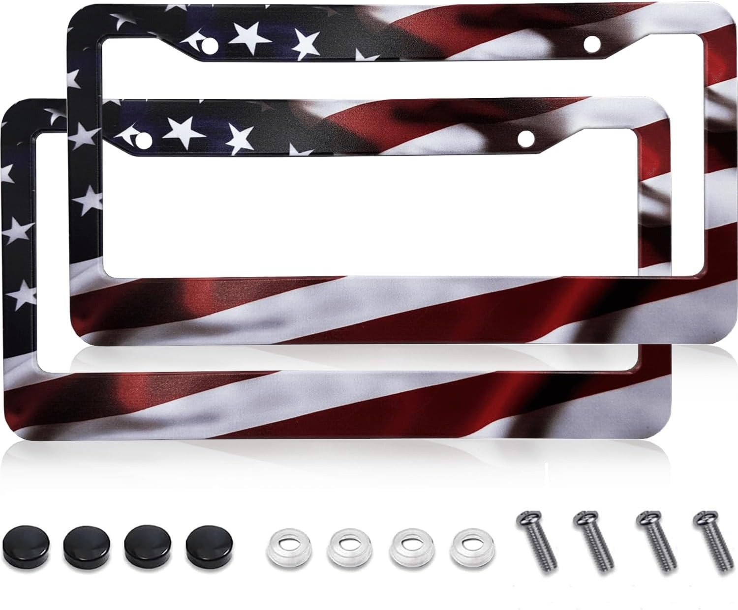 Amazon.com: American Flag License Plate Frames - AIRXWILLS 2 Packs ...