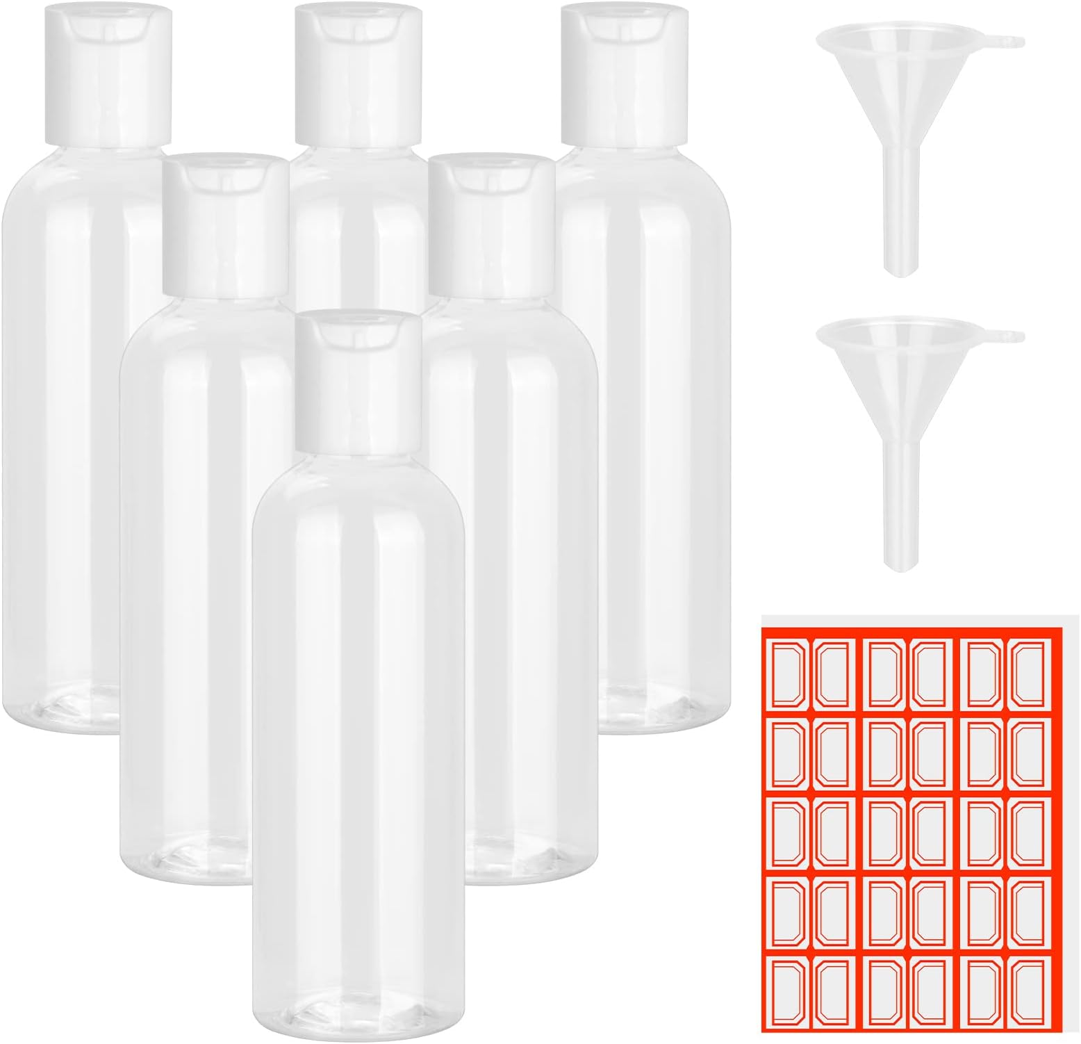 MOSTFUN 10 PCS 100ml Clear Travel Bottles Empty Transparent Flip Cap ...