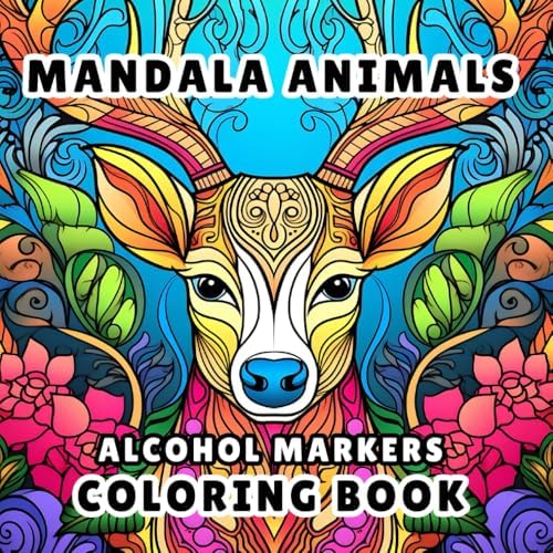 Alcohol Markers Coloring Book: Mandala Animals : Studios, Moonlight ...