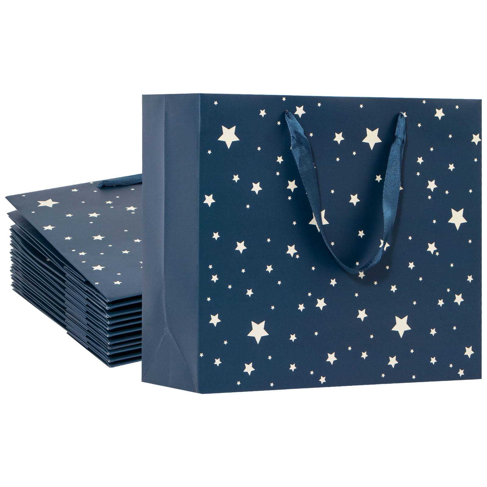 Amazon.com: Deesoo Navy Blue Gift Bags Navy Paper Gift Bags with ...